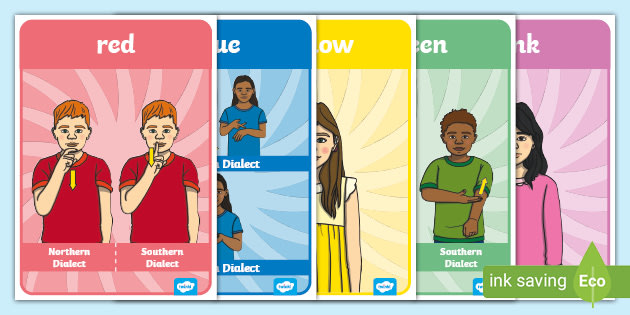 A4 Auslan Colours Poster Set | Primary Resources | Twinkl