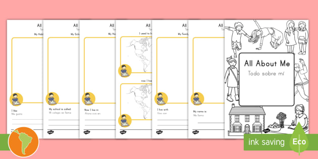 All About Me Booklet English/Spanish (teacher made)