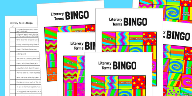 Literary Terms Bingo (teacher made)