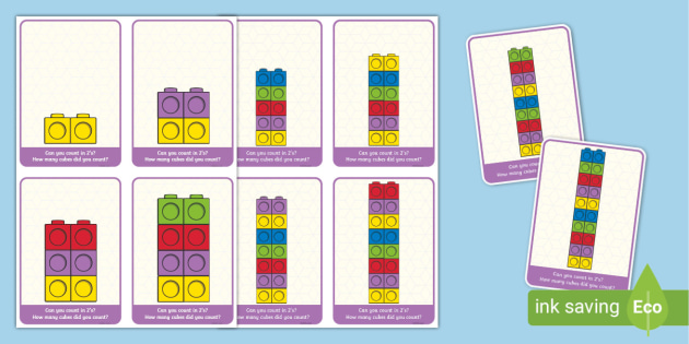 👉 Counting in 2s Interlocking Cube Cards (teacher made)