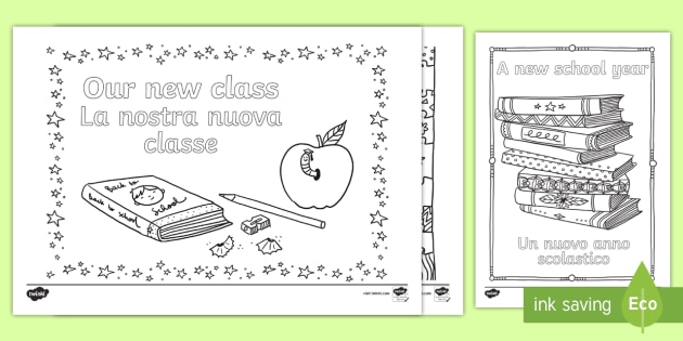 Back to School Themed Mindfulness Colouring English/Italian