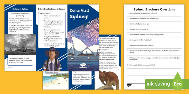 Sydney Reading Comprehension Brochure - Year 3 HASS