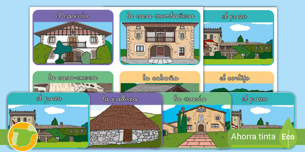 Tarjetas: Las casas de España (teacher made)