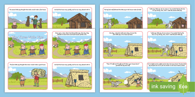 The Three Little Pigs Story Cards (creat de profesori)