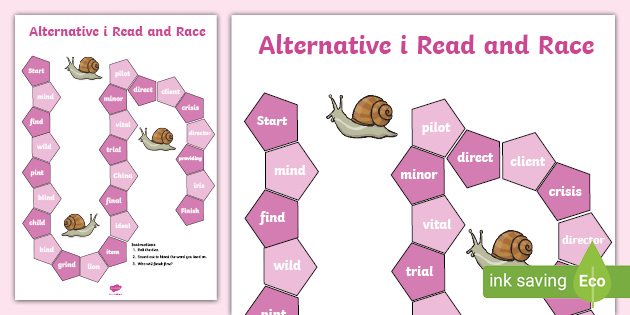 Alternative Long i Sound Phonics Read and Race Game