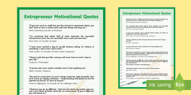 Motivational Quotes for Enterprise Week Display Posters