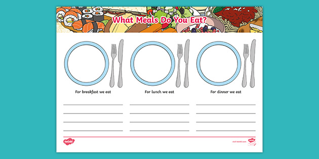 FREE! - Meal Time Writing Templates A4 (teacher made)