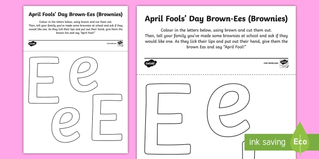 April Fools' Day Brown Ees (Brownies) Activity