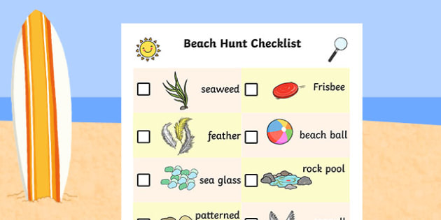 Seaside Scavenger Hunt | Summer | Twinkl (teacher made)