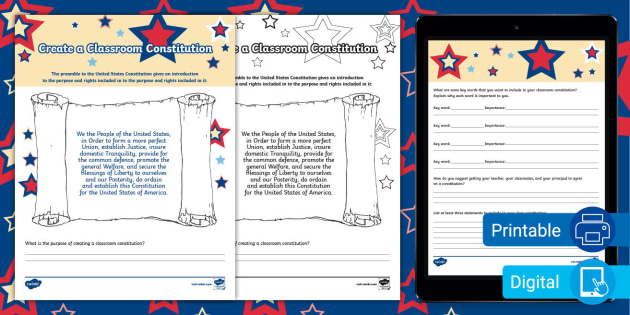 Create a Classroom Constitution Activity (teacher made)