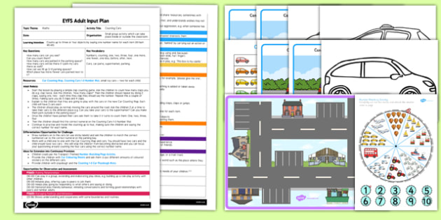 Counting Cars EYFS Adult Input Plan and Resource Pack