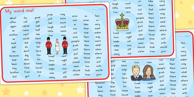 Royal Family KS1 Word Mat (teacher made)