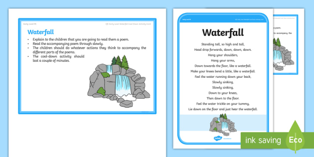 CfE Early Level Waterfall Cool-Down Activity (teacher made)