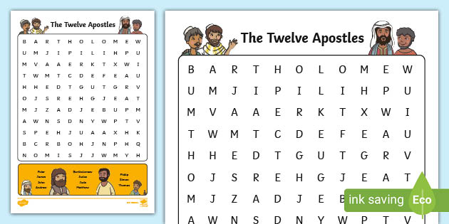 The Twelve Apostles Wordsearch 1st/2nd Class