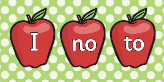 Phase 2 Tricky Words on Red Apples (teacher made)