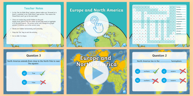 Europe and North America Interactive Activity Pack