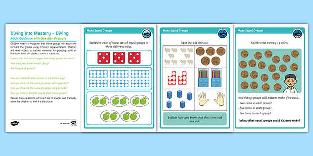 👉 Year 2 Diving into Mastery: Make Equal Groups Activity Cards