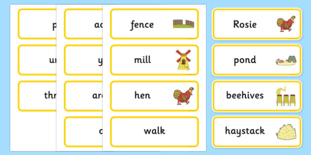 Word Cards to Support Teaching on Rosie's Walk
