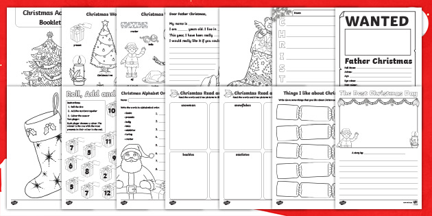 Christmas Workbook | Printable | Activity Pages | Foundation