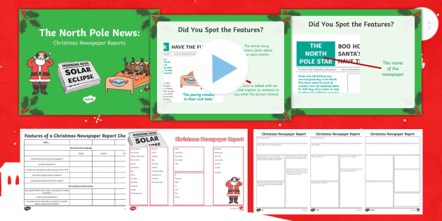 KS1 The North Pole News: Christmas Newspaper Reports Activity Pack