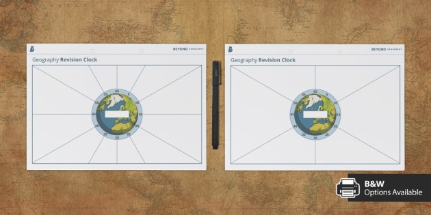 Geography Revision Clock Worksheet (Teacher-Made)
