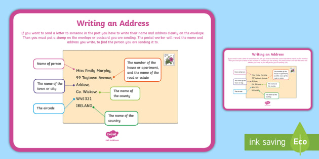 Writing An Address Display Poster