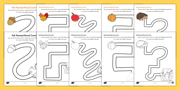 Fall Themed Pencil Control Maze (teacher made)