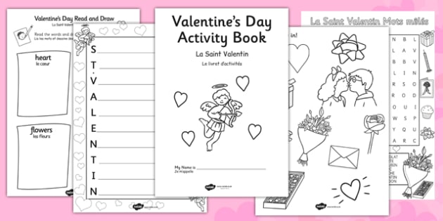 Valentine's Day Themed Activity Book French Translation