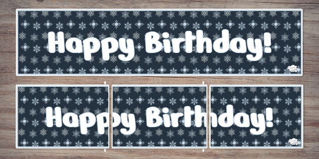 Winter Birthday Banner | Twinkl Party (teacher made)