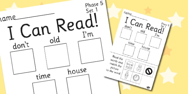 I Can Read Phase 5 Set 1 Words Worksheet / Worksheet
