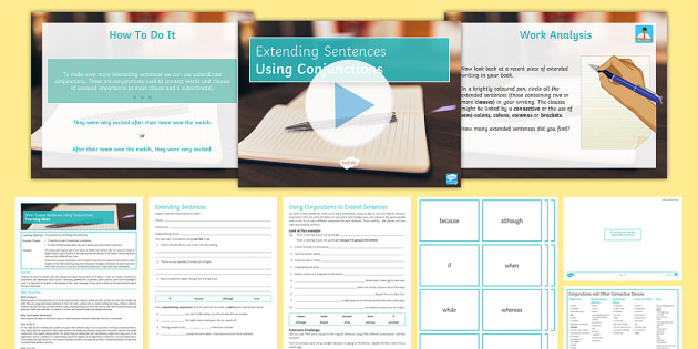 GCSE Extending Sentences Using Conjunctions Lesson Pack