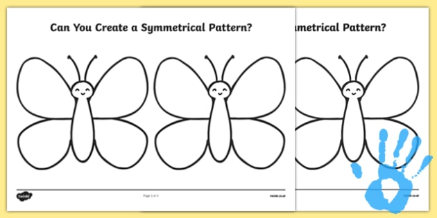 Create a Symmetrical Butterfly Pattern Fingerprint Worksheet / Worksheet
