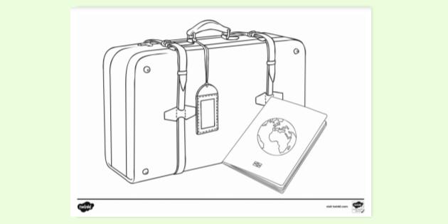 FREE! - FREE! - Luggage Colouring Sheet (teacher made)