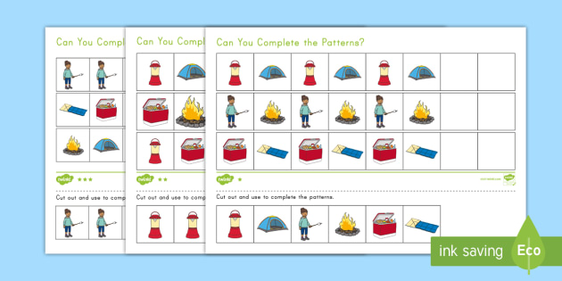 Camping Complete the Pattern Activity (teacher made)