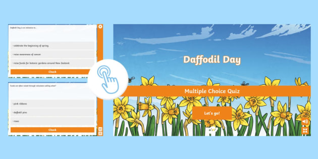 Interactive Multiple Choice Daffodil Day Quiz (teacher made)