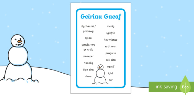 Geiriau Allweddol Y Gaeaf Fframiau Ysgrifennu (teacher made)