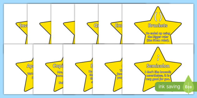 Punctuation on Stars (teacher made)