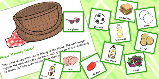 Picnic Memory Game (teacher made)