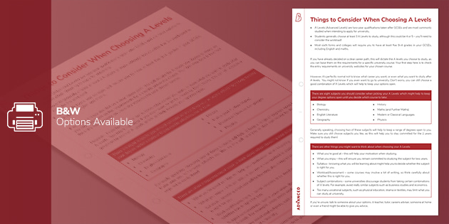 👉 Choosing A Levels | Career Pathways | Beyond: Advanced