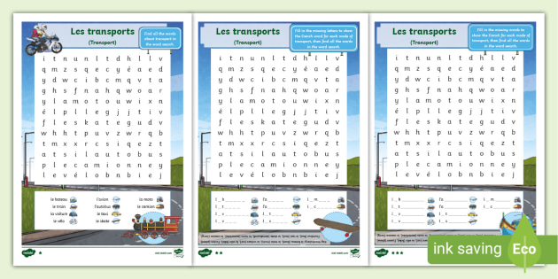 👉 French KS2 Differentiated Word Search: Transport