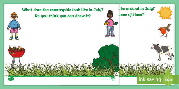 FREE! - July Drawing Prompts (teacher made)