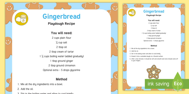 Gingerbread Playdough Recipe (teacher made)