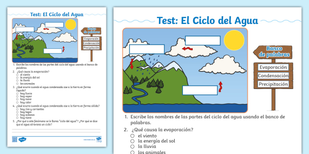 Hoja De Trabajo Sobre El Ciclo Del Agua, Sexto Grado Calaméo Hojas