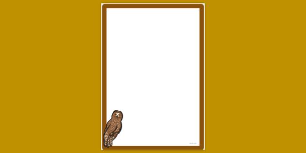FREE! - Spotted Owl Page Border | Page Borders | Twink