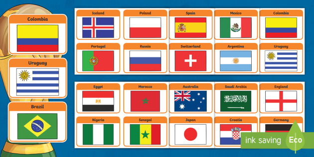 World Cup Countries Cards