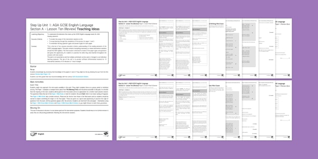 * NEW * AQA GCSE English Language Intervention Lesson 10