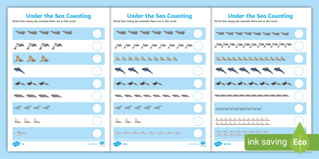 New Zealand Under The Sea Counting Worksheet - Twinkl