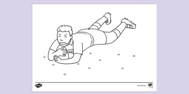 FREE! - Rugby Try Colouring Sheet | Colouring | Colouring Sheets