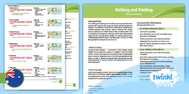 FREE! - Move PE Year 6 Striking and Fielding Unit Overview
