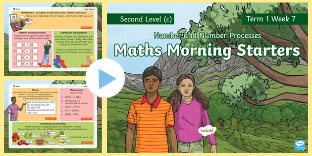 Maths Morning Starters Second Level (c) Term 1 Week 7 PowerPoint